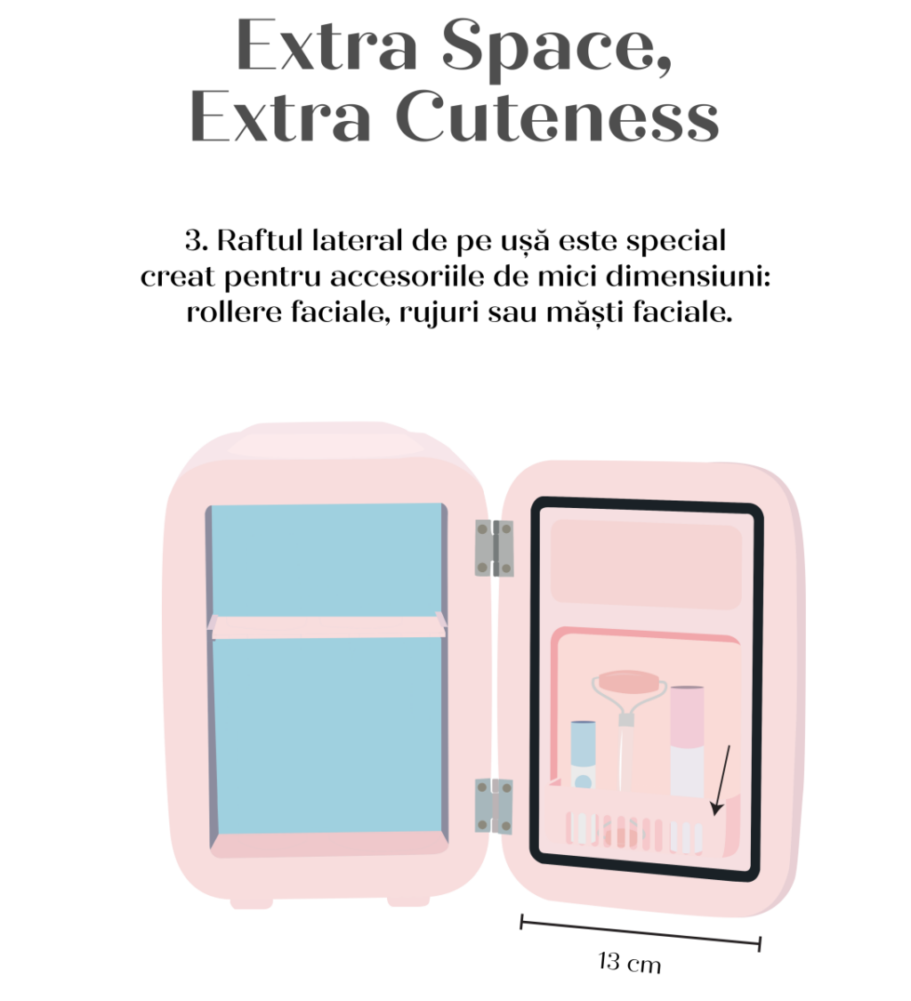 Mini frigider cosmetic pentru creme Blossom Pink Meloni