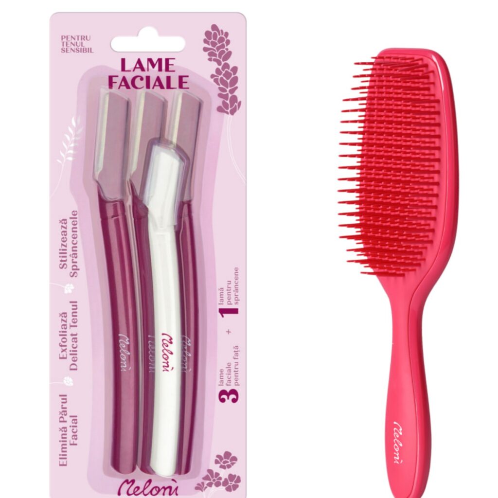 Lame faciale - Set 4 lame fata tip trimmer mustata & sprancene - Meloni