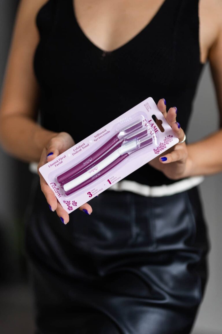 Lame faciale - Set 4 lame fata tip trimmer mustata & sprancene - Meloni